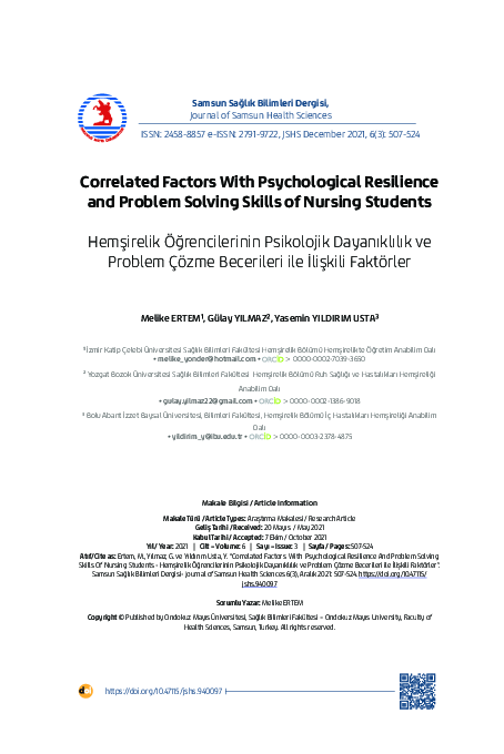 Pdf Correlated Factors With Psychological Resilience And Problem