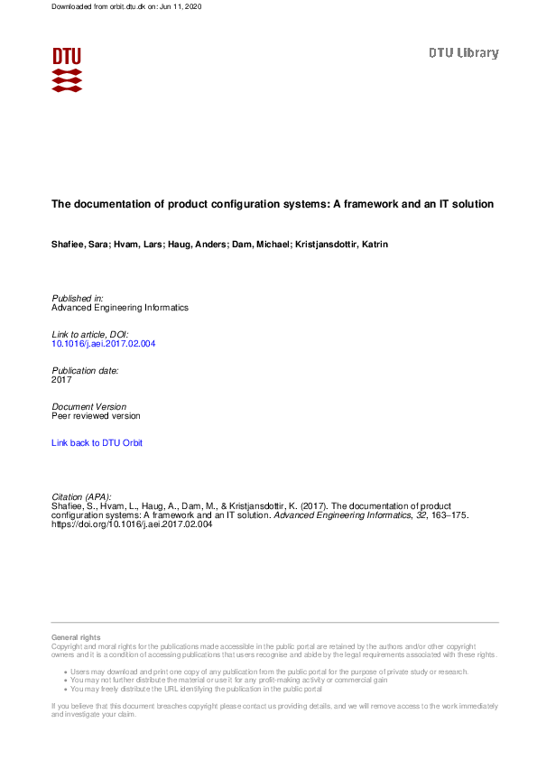 (PDF) The documentation of product configuration systems: A framework ...