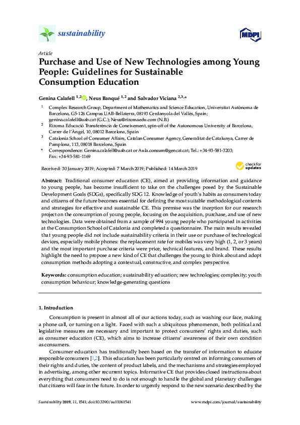 (PDF) Purchase and Use of New Technologies among Young People ...