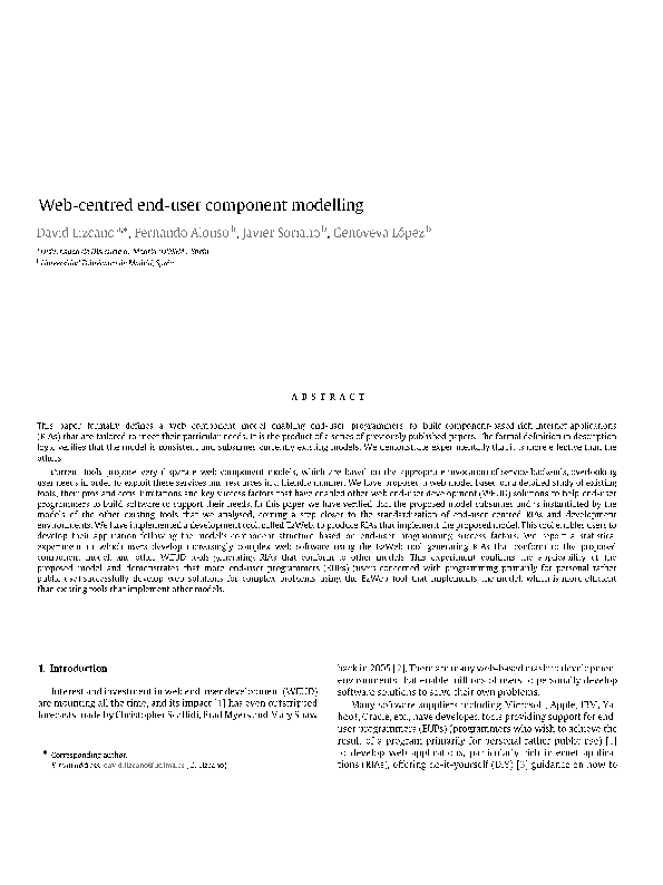 (PDF) Web-centred end-user component modelling