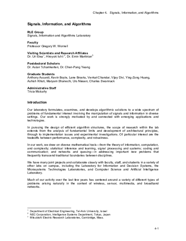 (PDF) Signals , Information , and Algorithms