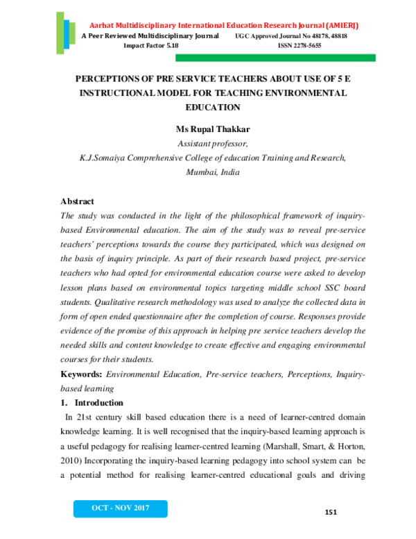 (PDF) Perceptions of Pre Service Teachers About Use of 5 e ...