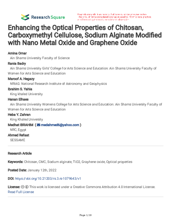 (PDF) Enhancing the Optical Properties of Chitosan, Carboxymethyl Cellulose, Sodium Alginate ...