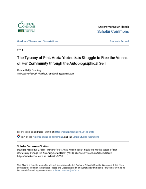 (PDF) The Tyranny of Plot: Anzia Yezierska's Struggle to Free the ...