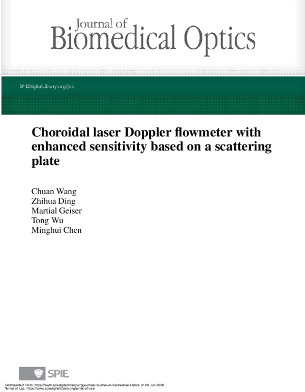 (PDF) Choroidal laser Doppler flowmeter with enhanced sensitivity based ...