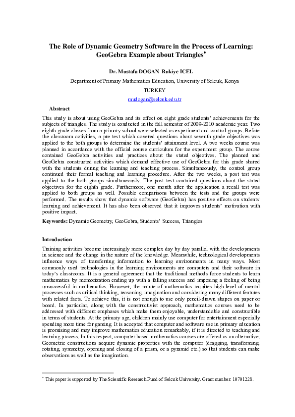 (PDF) The role of dynamic geometry software in the process of learning ...