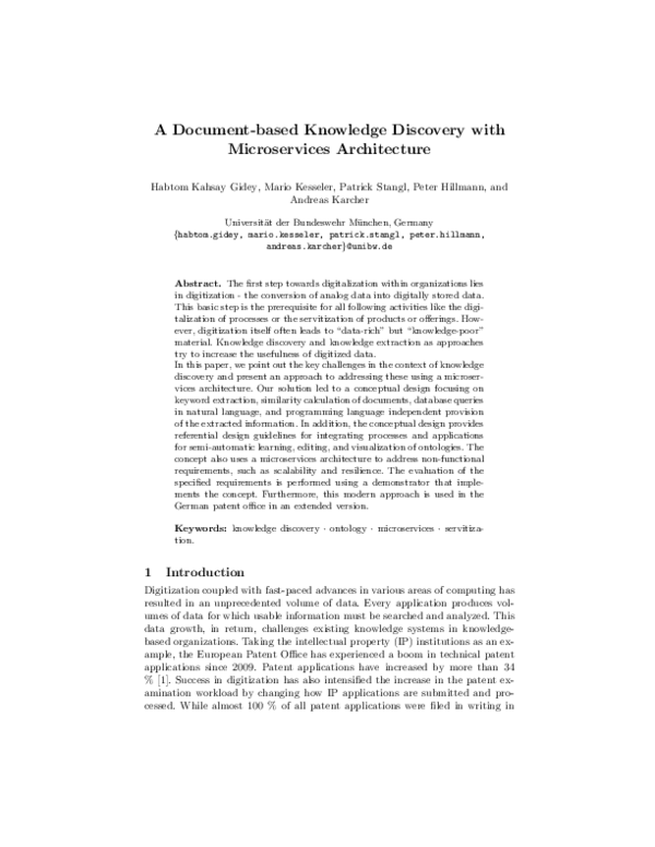 (PDF) A Document-based Knowledge Discovery with Microservices Architecture