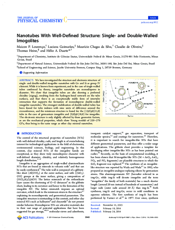 (PDF) Nanotubes With Well-Defined Structure: Single- and Double-Walled ...
