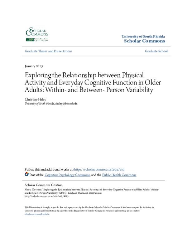 (PDF) Exploring the Relationship between Physical Activity and Everyday ...