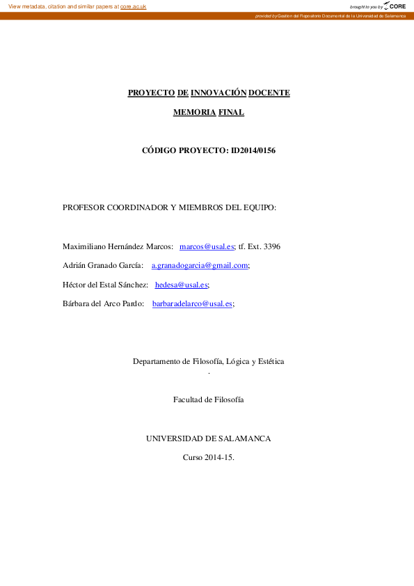 (PDF) Código proyecto: ID2014/0156