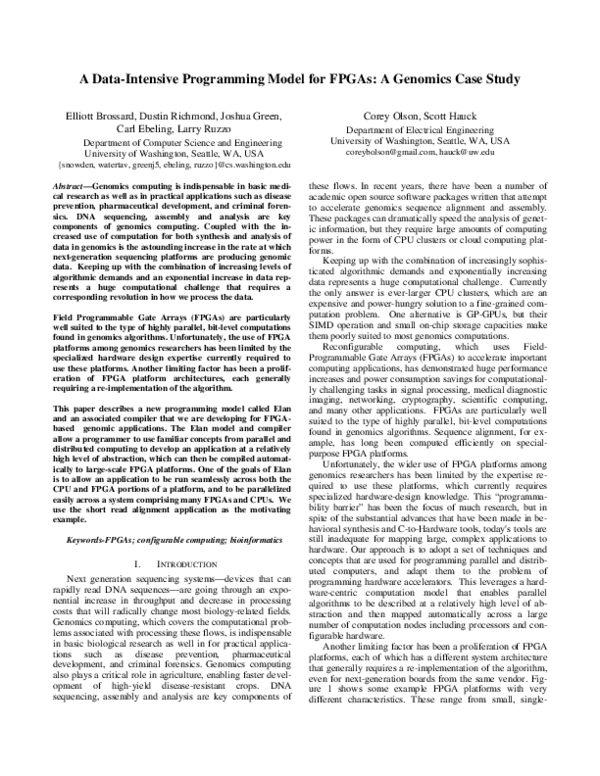 (PDF) A Data-Intensive Programming Model for FPGAs: A Genomics Case Study