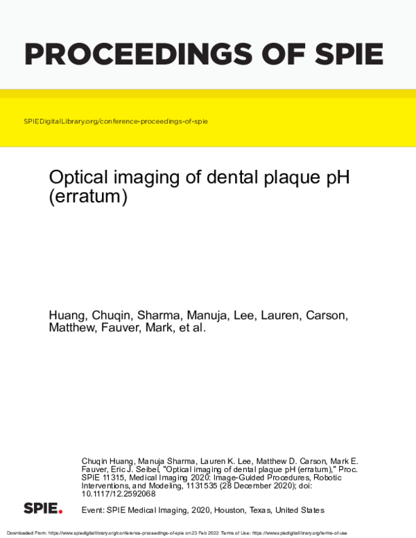 (PDF) Optical imaging of dental plaque pH (erratum)