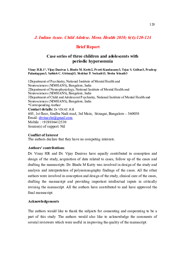(PDF) Case series of three children and adolescents with periodic ...