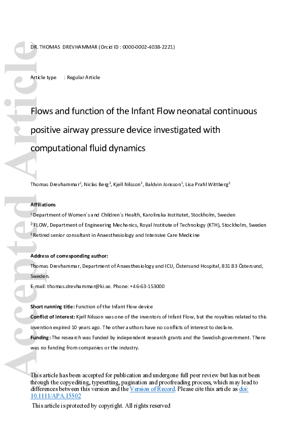 (PDF) Flows and function of the Infant Flow neonatal continuous ...