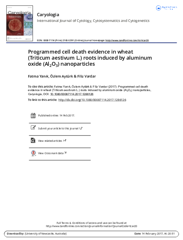 (PDF) Programmed cell death evidence in wheat (Triticum aestivumL ...