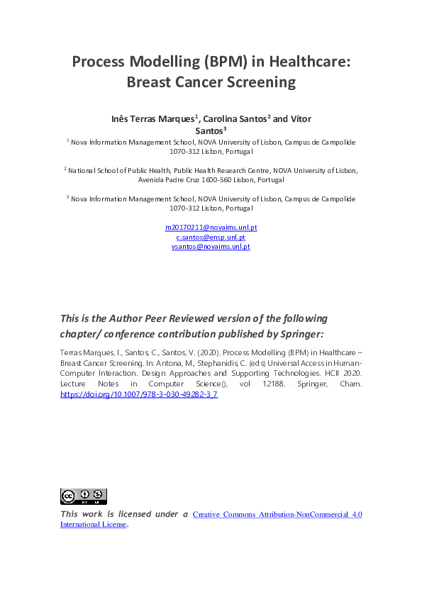 (PDF) Process Modelling (BPM) in Healthcare - Breast Cancer Screening ...