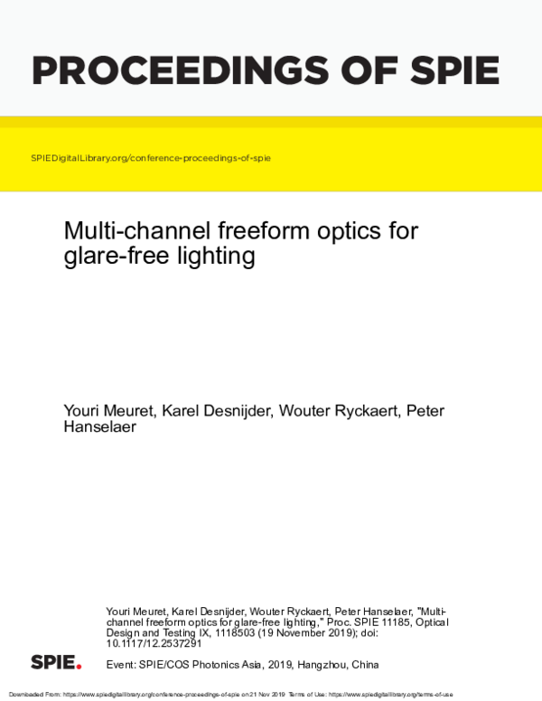 (PDF) Multi-channel freeform optics for glare-free lighting