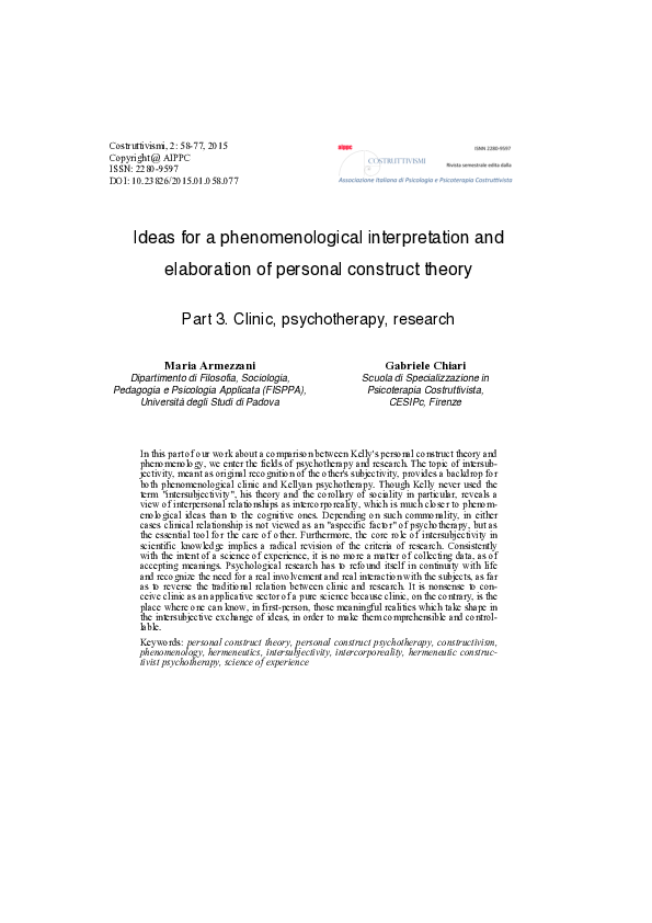 (PDF) Ideas for a phenomenological interpretation and elaboration of ...