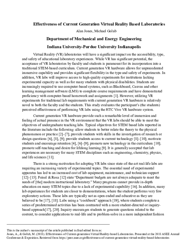 (PDF) Effectiveness of Current-generation Virtual Reality-based ...