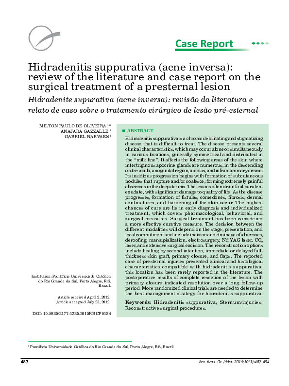 (PDF) Hidradenitis suppurativa (acne inversa): review of the literature ...
