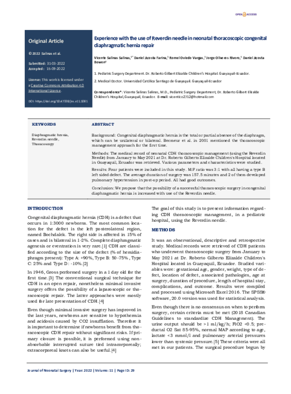 (PDF) Experience with the use of Reverdin needle in neonatal ...