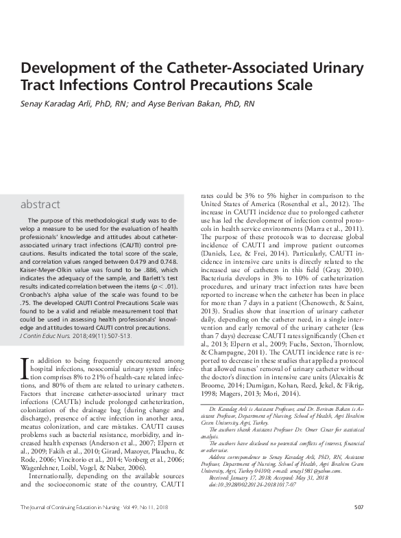 (PDF) Development of a Catheter-Associated Urinary Tract Infection ...