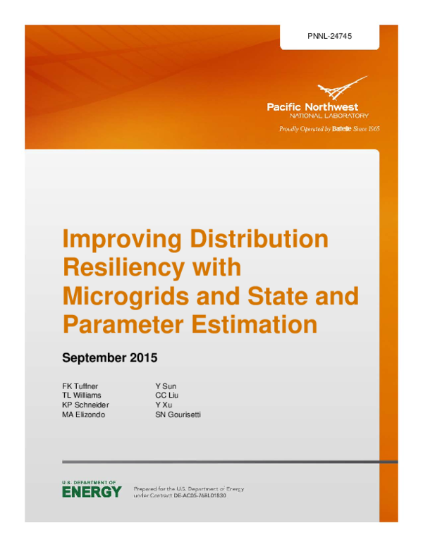 Pdf Improving Distribution Resiliency With Microgrids And State And