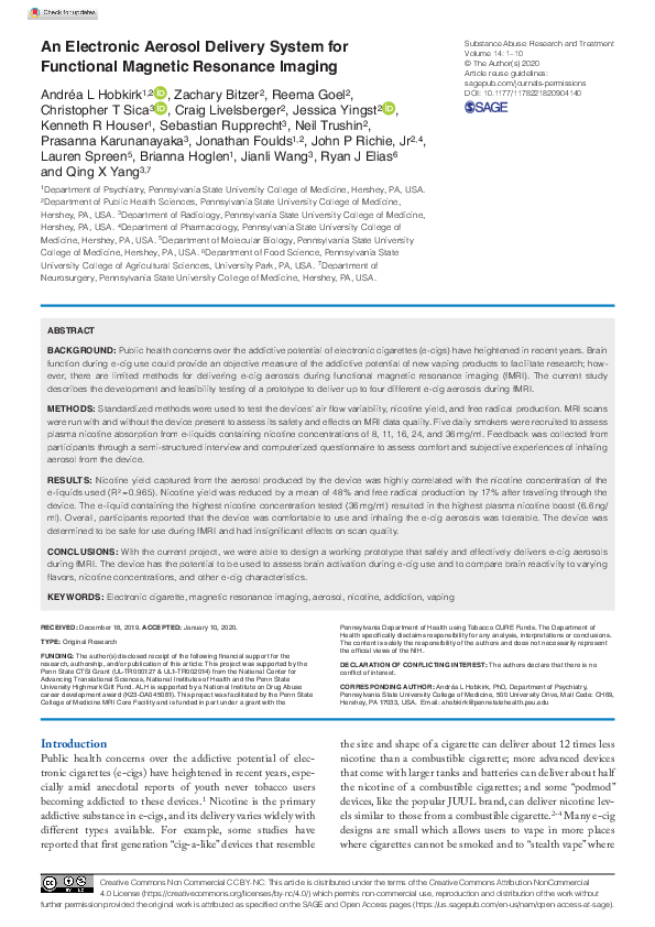 (PDF) An Electronic Aerosol Delivery System for Functional Magnetic ...