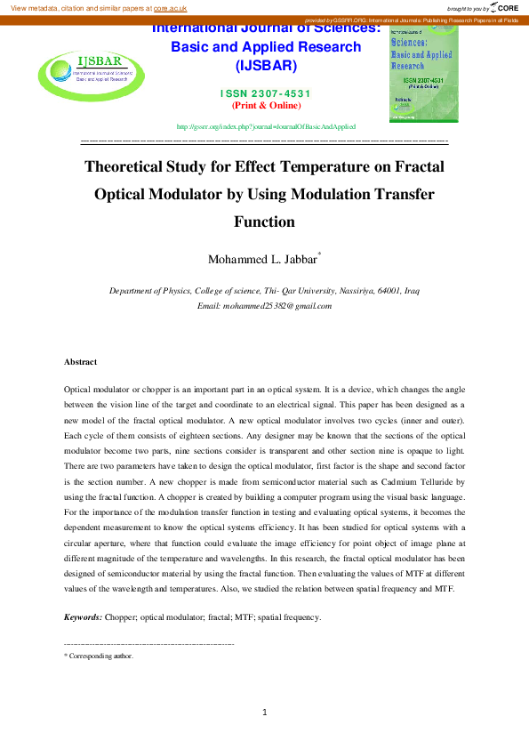(PDF) Theoretical Study for Effect Temperature on Fractal Optical ...