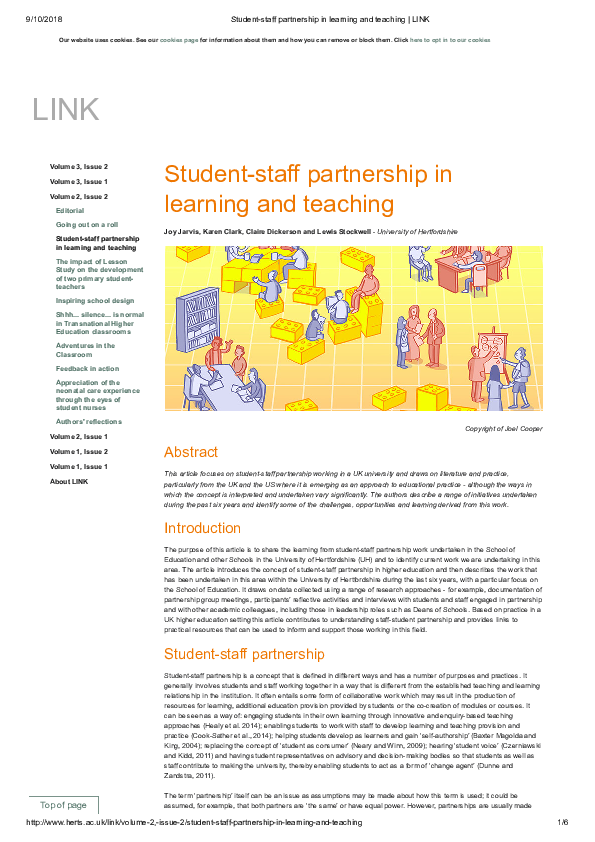 (PDF) Student-staff partnership in learning and teaching