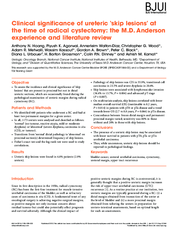 (PDF) Clinical significance of ureteric ‘skip lesions’ at the time of ...