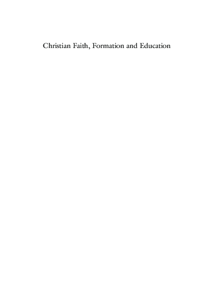 (PDF) Christian Faith, Formation and Education