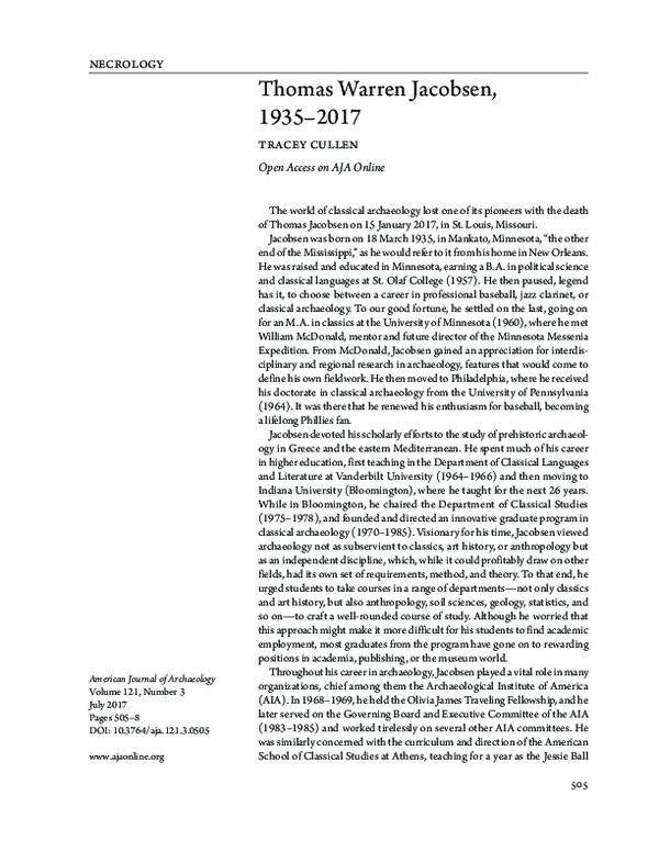 (PDF) Thomas Warren Jacobsen, 1935–2017