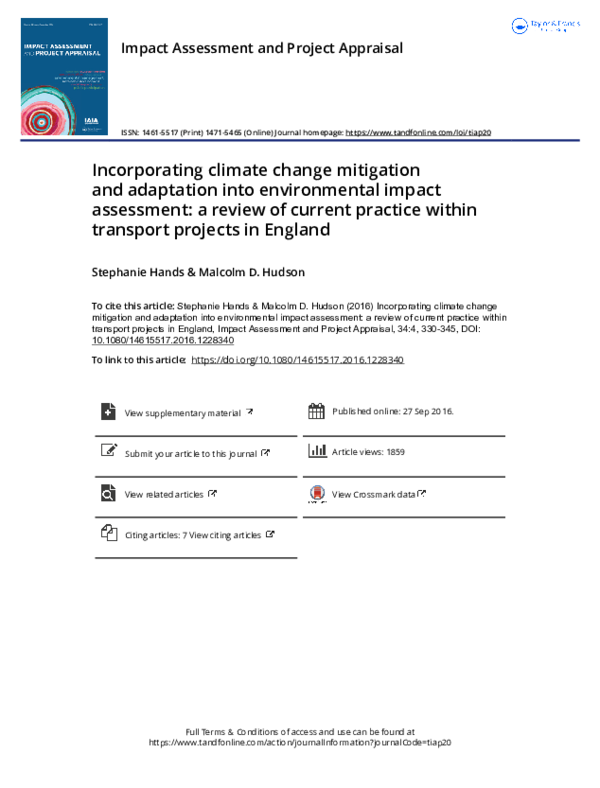 (PDF) Incorporating climate change mitigation and adaptation into ...