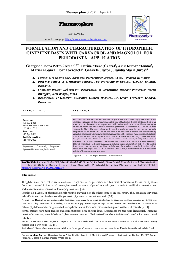 (PDF) Formulation and Characterization of Hydrophilic Ointment Bases ...