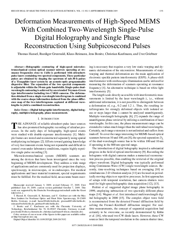 (PDF) Deformation Measurements of High-Speed MEMS With Combined Two-Wavelength Single-Pulse ...