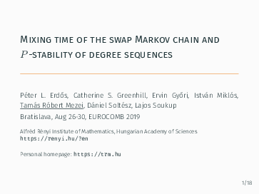 (PDF) Mixing time of the swap Markov chain and P-stability