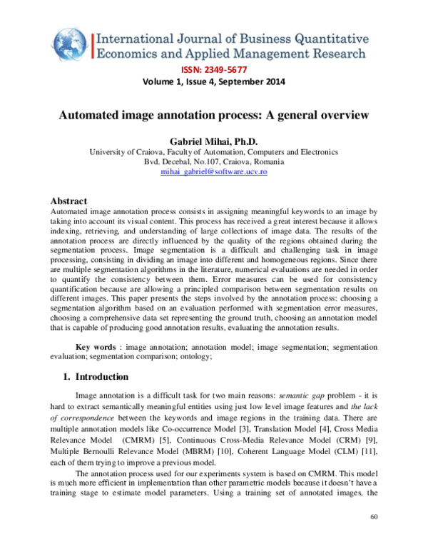 (PDF) Automated image annotation process: A general overview