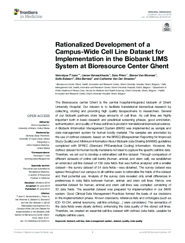 (PDF) Rationalized Development of a Campus-Wide Cell Line Dataset for ...