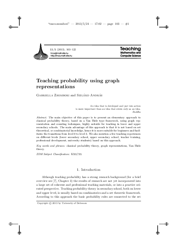 (PDF) Teaching probability using graph representations