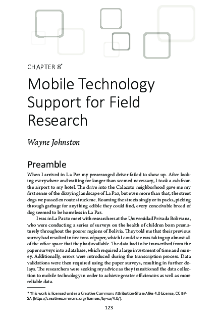 (PDF) Mobile Technology Support for Field Research