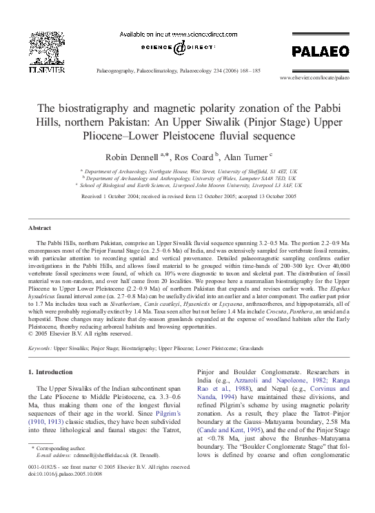 (PDF) The biostratigraphy and magnetic polarity zonation of the Pabbi ...