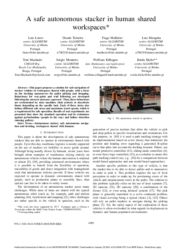 (PDF) A safe autonomous stacker in human shared workspaces