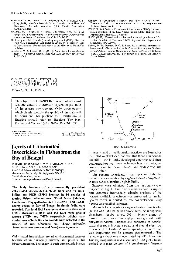(PDF) Levels of chlorinated insecticides in fishes from the Bay of Bengal