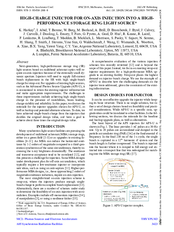 (PDF) High-Charge Injector for on-Axis Injection Into A High ...