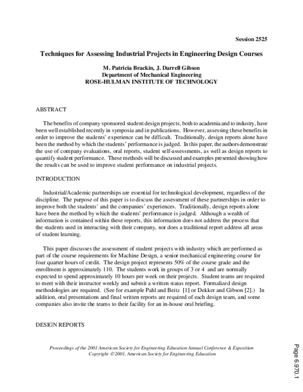 (PDF) Techniques For Assessing Industrial Projects In Engineering ...