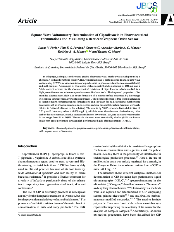 (PDF) Square-Wave Voltammetry Determination of Ciprofloxacin in Pharmaceutical Formulations and ...