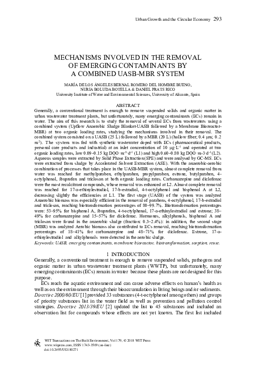 (PDF) Mechanisms Involved in the Removal of Emerging Contaminants by a ...