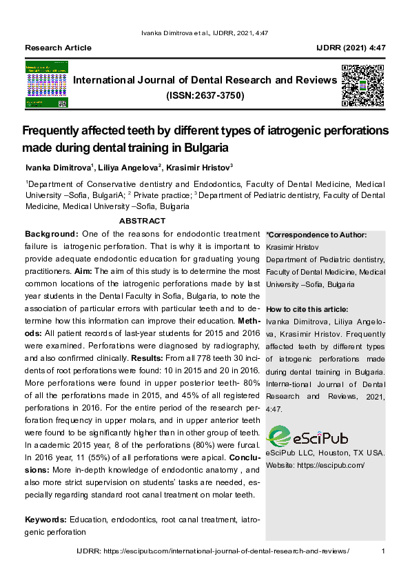 (PDF) Frequently affected teeth by different types of iatrogenic ...