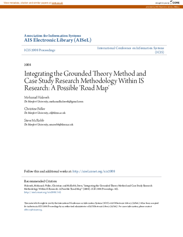 (PDF) Integrating the Grounded Theory Method and Case Study Research ...